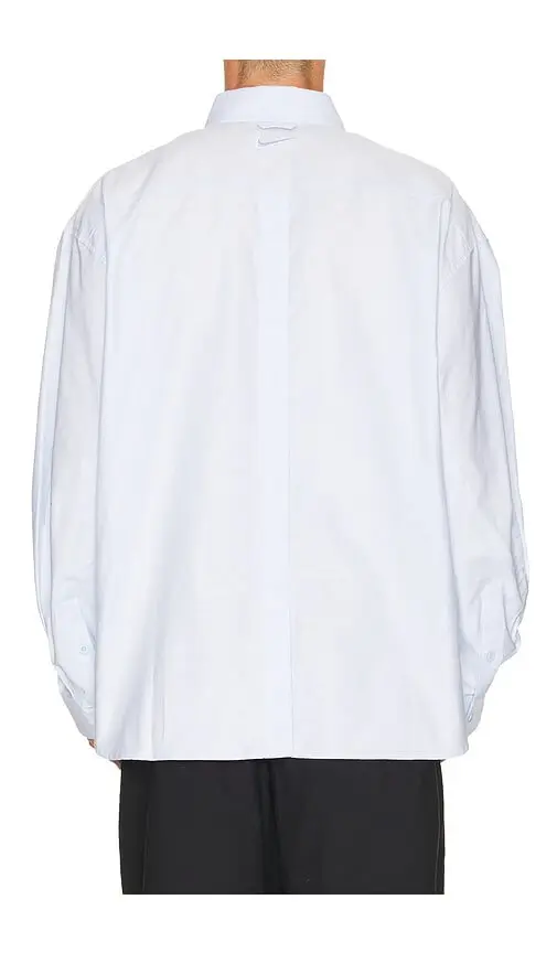 Nike Club Rules Oxford Long Sleeve Shirt In Blue