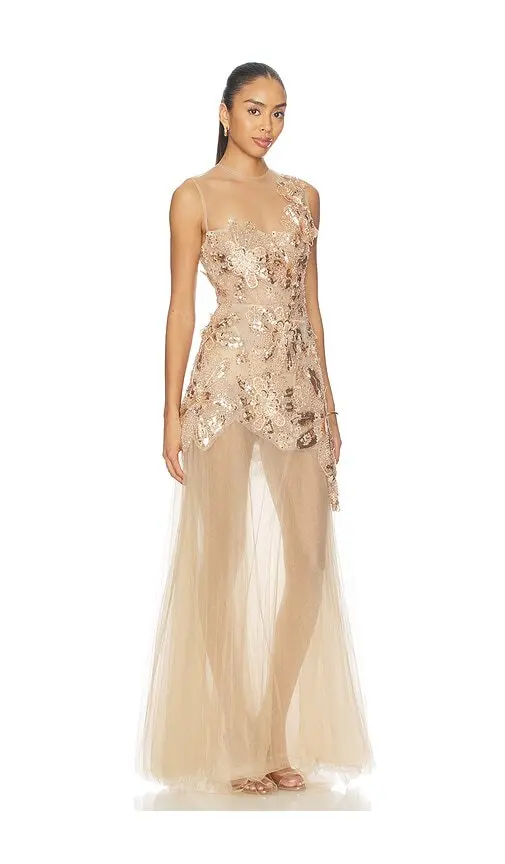 BRONX BANCO Layla Embellished Maxi Dress