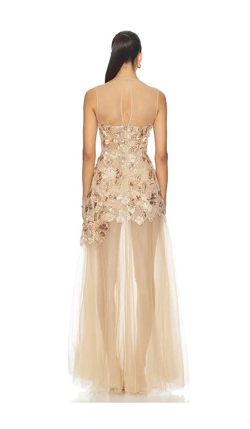 BRONX BANCO Layla Embellished Maxi Dress