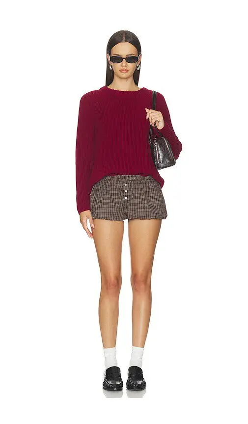 525 America Jane Pullover Sweater In Burgundy