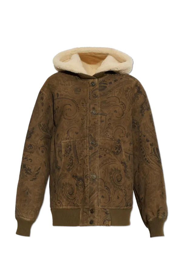 Etro Leather Jacket With Hood - Brown