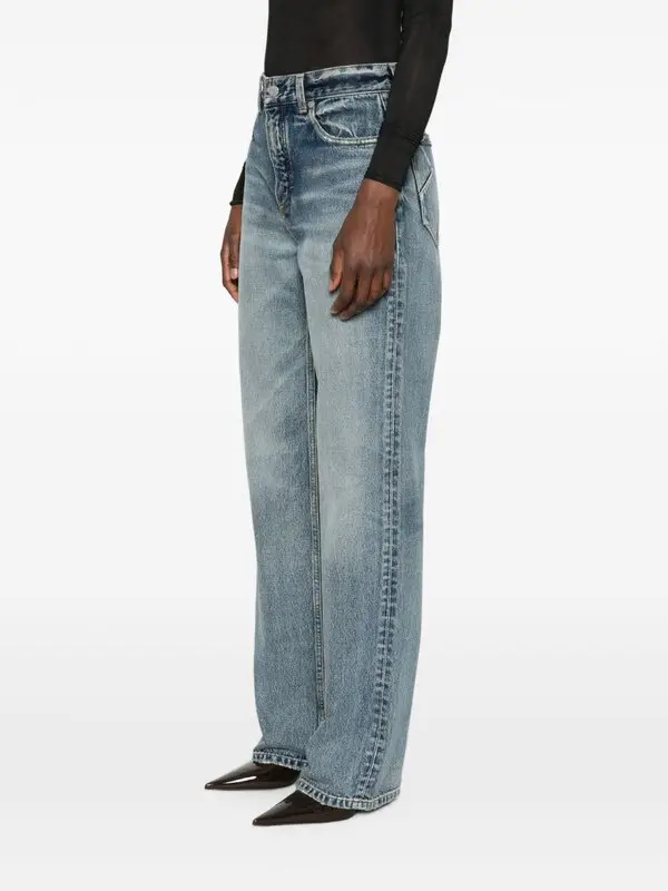 Alaïa Straight-leg Faded Wash Denim Jeans