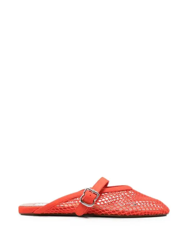 Alaïa Fishnet Slip-on Slippers - Orange