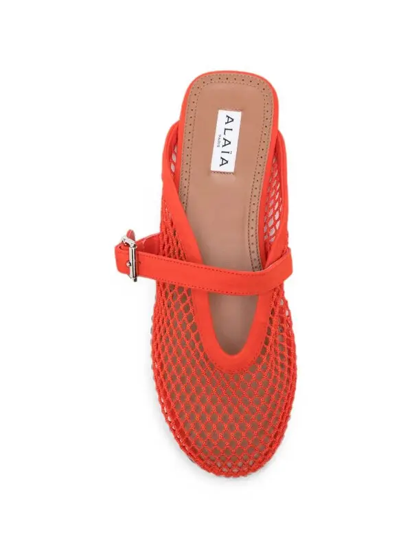Alaïa Fishnet Slip-on Slippers - Orange