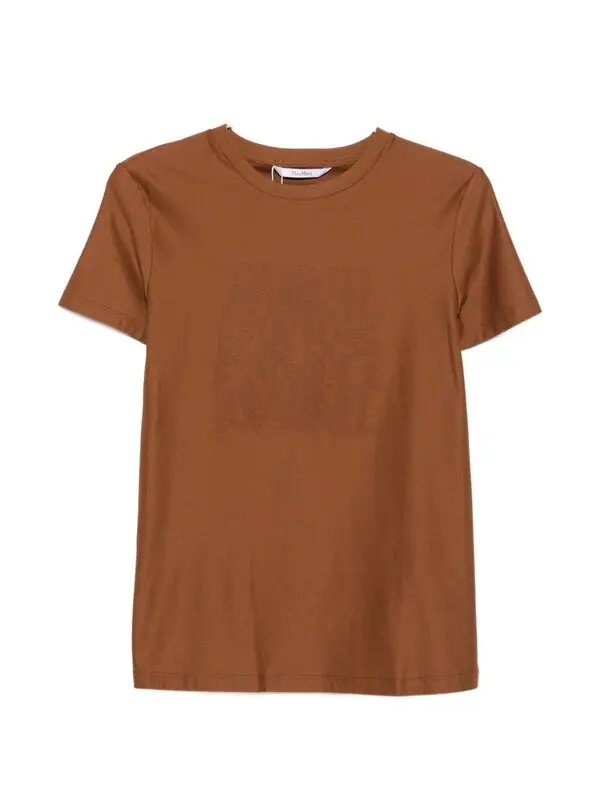 Max Mara Logo Cotton T-shirt - Brown