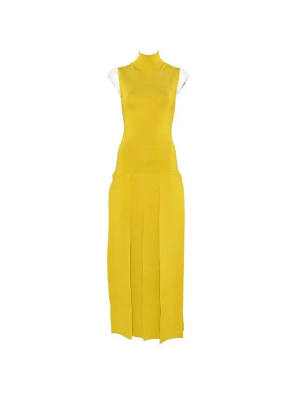 Alaïa Pleated Maxi Dress - Yellow