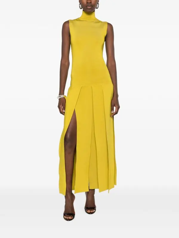 Alaïa Pleated Maxi Dress - Yellow