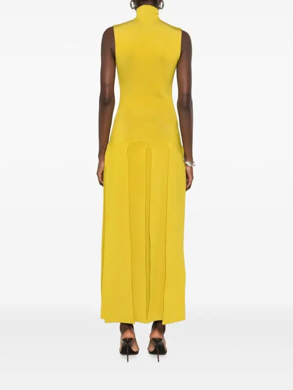 Alaïa Pleated Maxi Dress - Yellow