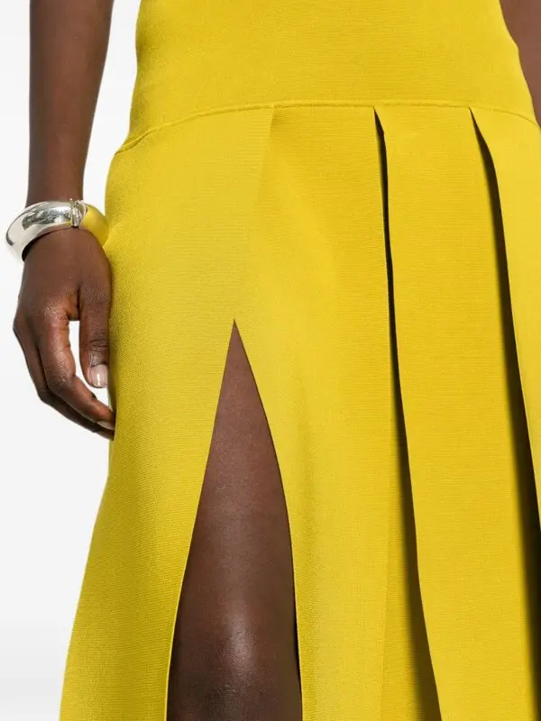 Alaïa Pleated Maxi Dress - Yellow
