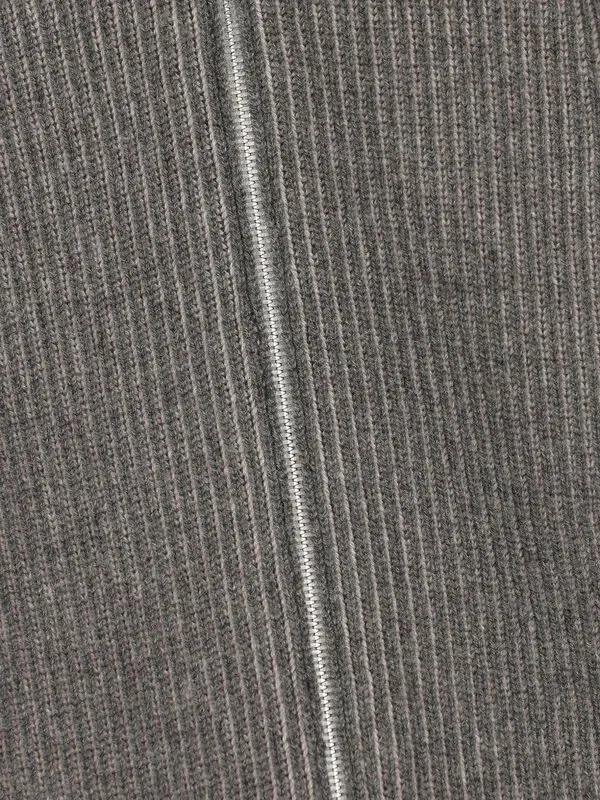 Brunello Cucinelli Ribbed Knit Zip-up Cardigan