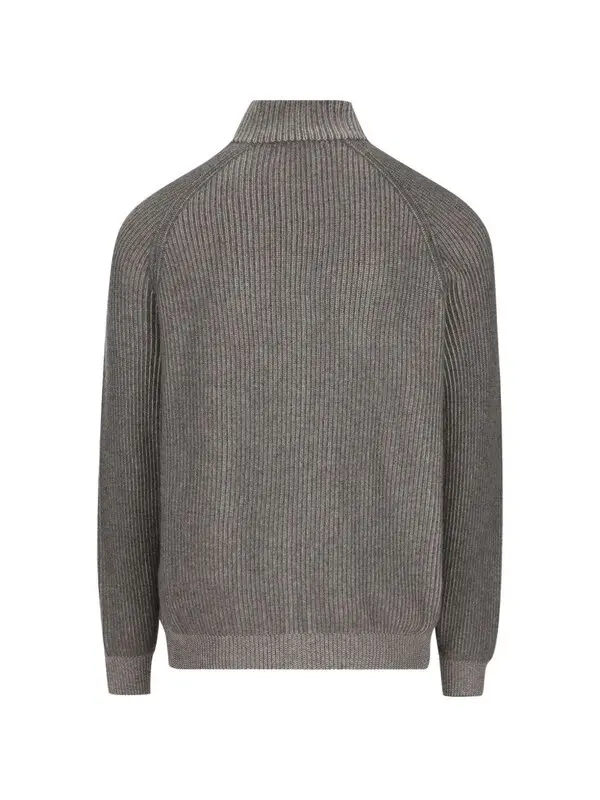 Brunello Cucinelli Ribbed Knit Zip-up Cardigan