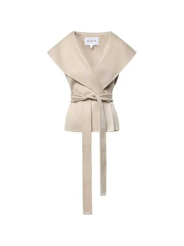 Alaïa Cashmere Hooded Jacket - Beige