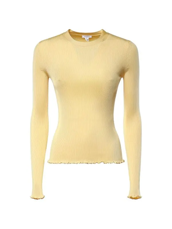 Alaïa Ribbed Silk Top - Yellow