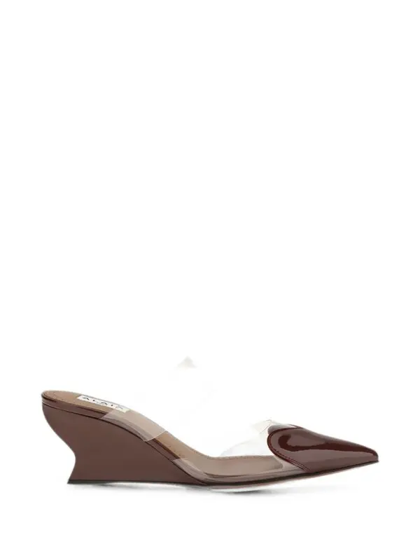 Alaïa Le Coeur Wedge Mules - Red
