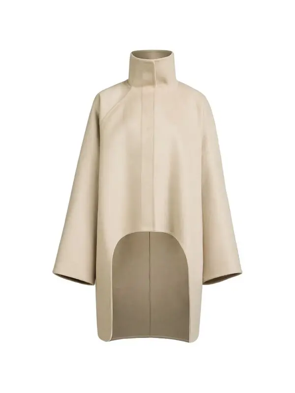 Alaïa Cashmere Asymmetric Coat - Beige