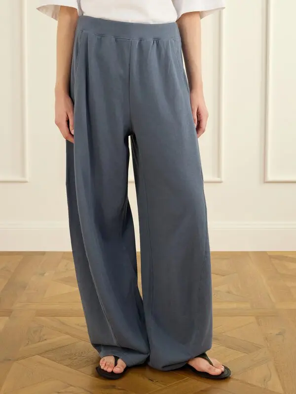 Tibi Winslow Cotton Jersey Wide-leg Track Pants