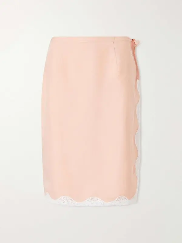 Posse Tabitha Lace-trimmed Tencel™ Lyocell Mini Skirt