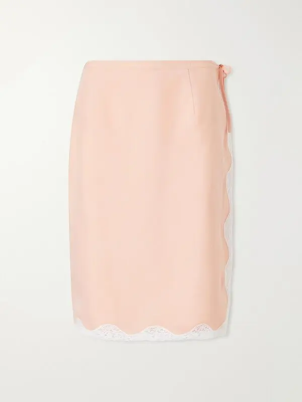 Posse Tabitha Lace-trimmed Tencel™ Lyocell Mini Skirt - Pink
