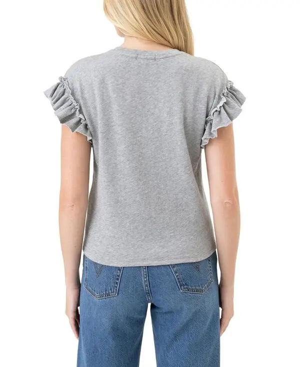 Goldie LeWinter Heathered Ruffle Top