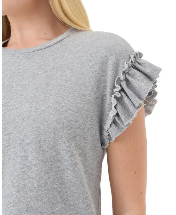 Goldie LeWinter Heathered Ruffle Top