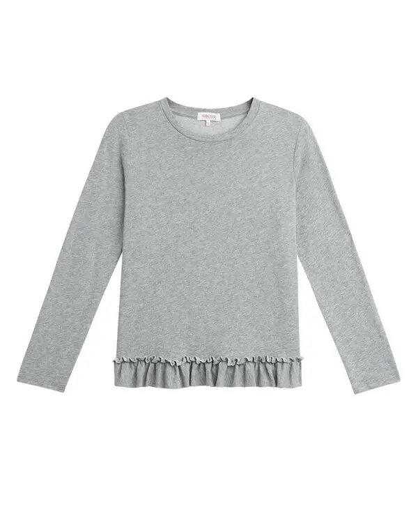 Goldie LeWinter Heathered Ruffle Sweatshirt