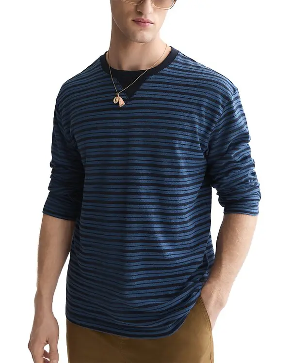 Scotch & Soda Textured Jacquard Stripe Long Sleeve Tee