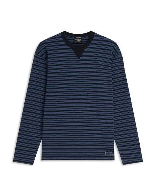 Scotch & Soda Textured Jacquard Stripe Long Sleeve Tee