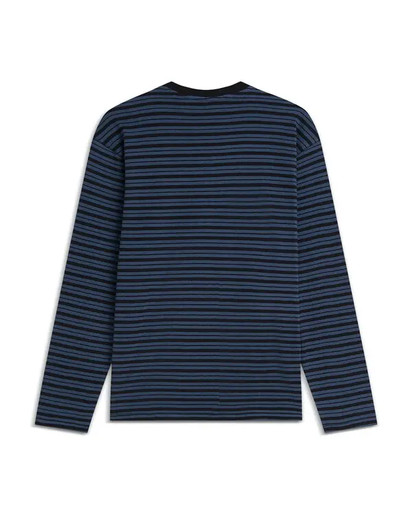 Scotch & Soda Textured Jacquard Stripe Long Sleeve Tee