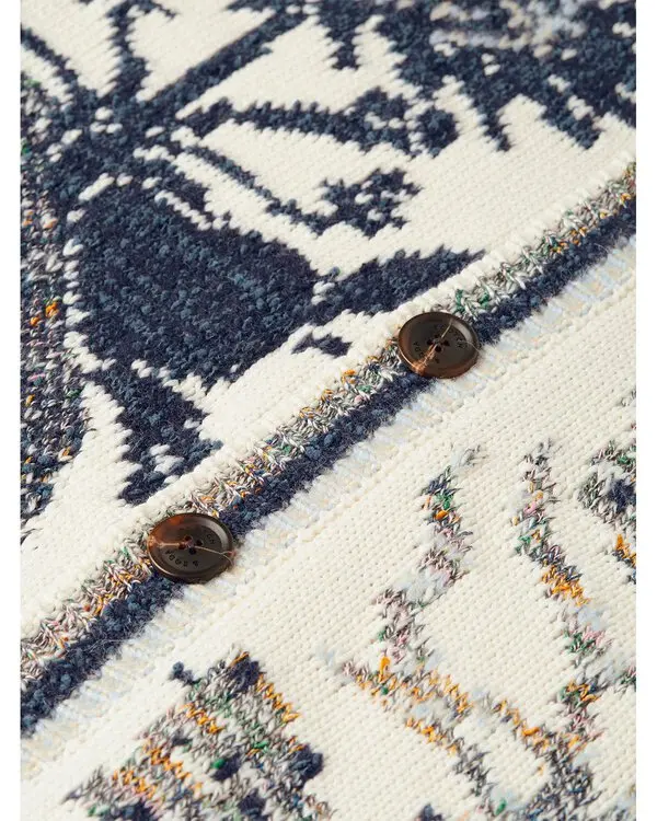 Scotch & Soda Intarsia Knit Flower Cardigan Sweater