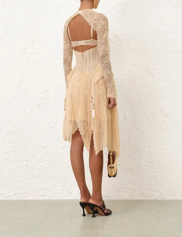 Zimmermann Valiant Lingerie Mini Dress - Cream