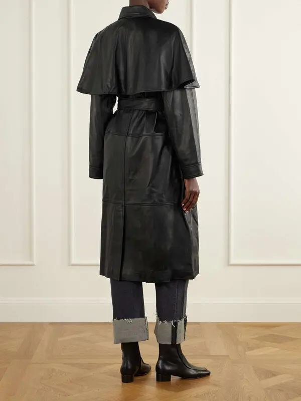 Sea Caitlin Belted Leather Trench Coat
