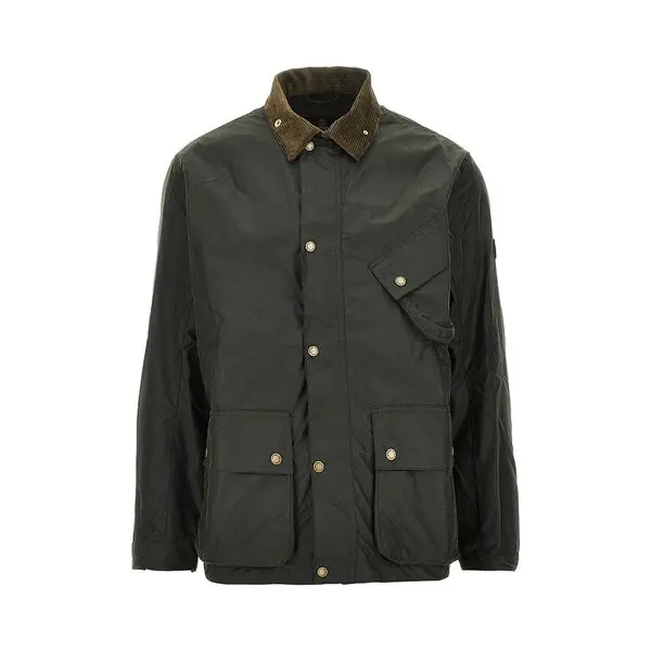 BARBOUR INTERNATIONAL Brake Line Waxed Cotton Jacket With Corduroy Collar