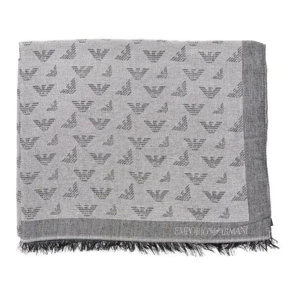 Emporio Armani Viscose-blend Scarf With Eagle Motif
