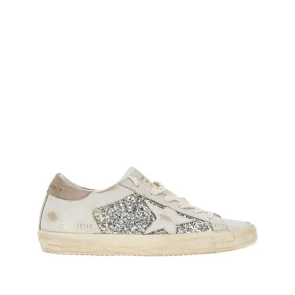 GOLDEN GOOSE Leather Glitter Super-star Sneakers