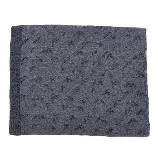 Emporio Armani Viscose-blend Scarf With Eagle Motif