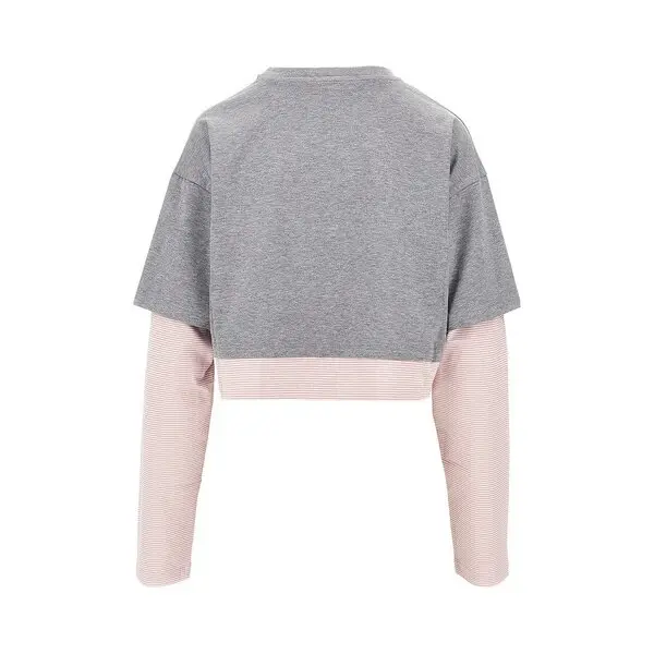 Miu Miu Layering Effect Cropped T-shirt