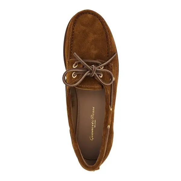 GIANVITO ROSSI Suede Boat Shoes - Brown