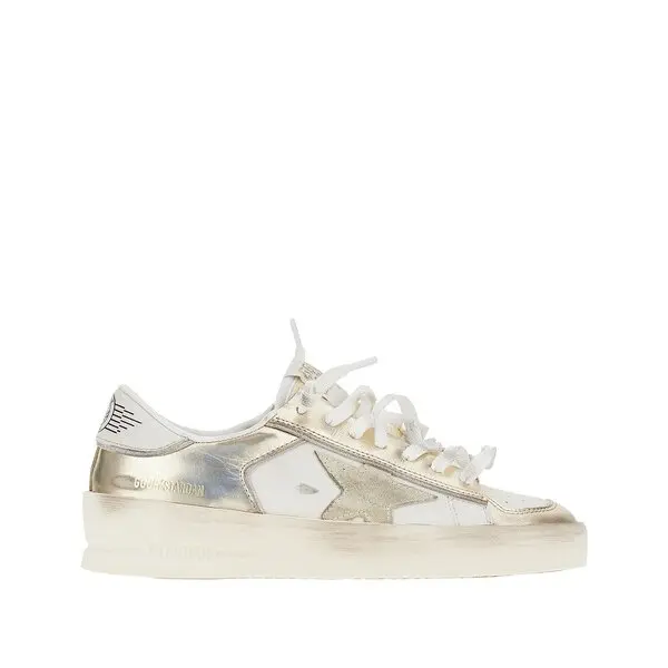 GOLDEN GOOSE Stardan Leather Sneakers With Metallic Accents