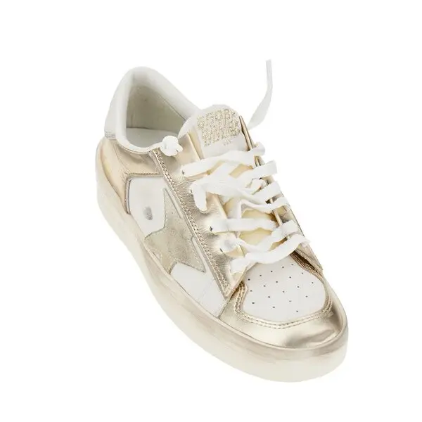 GOLDEN GOOSE Stardan Leather Sneakers With Metallic Accents