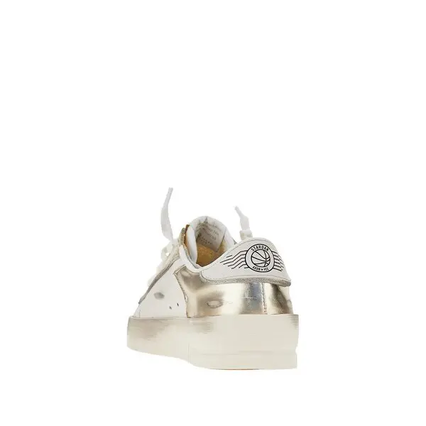 GOLDEN GOOSE Stardan Leather Sneakers With Metallic Accents