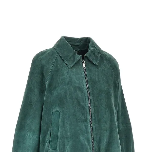 Max Mara Suede Leather Jacket - Green