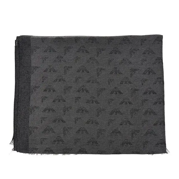 Emporio Armani Viscose-blend Scarf With Eagle Motif