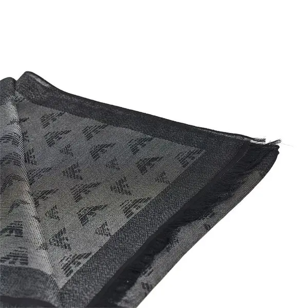 Emporio Armani Viscose-blend Scarf With Eagle Motif