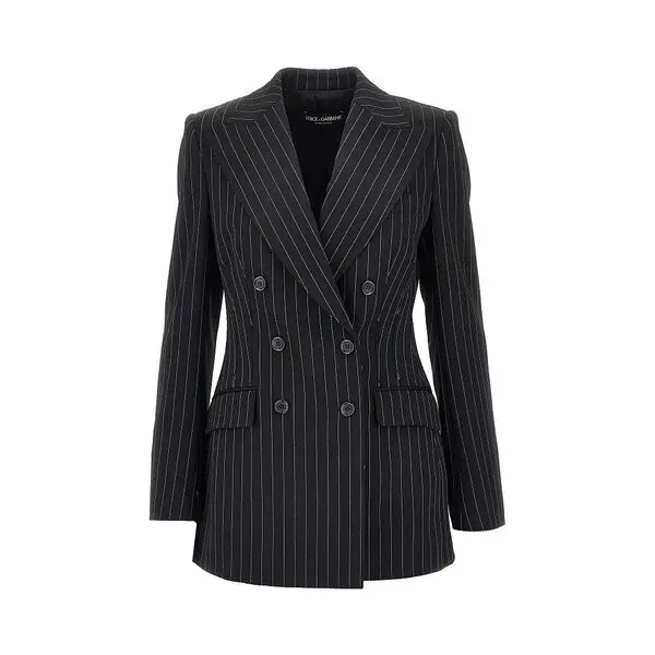 Dolce & Gabbana Pinstriped Wool Double-breasted Jacket