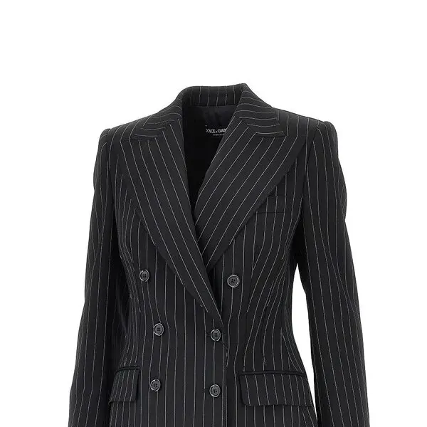 Dolce & Gabbana Pinstriped Wool Double-breasted Jacket