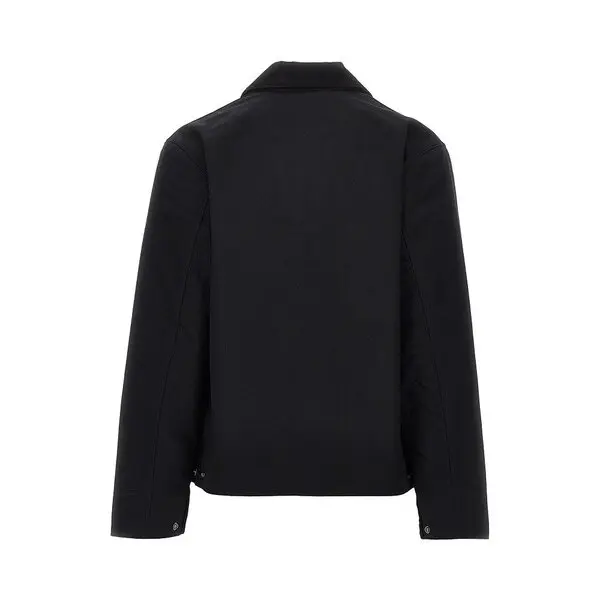 Carhartt Work In Progress Detroit Canvas Jacket With Corduroy Collar - Black