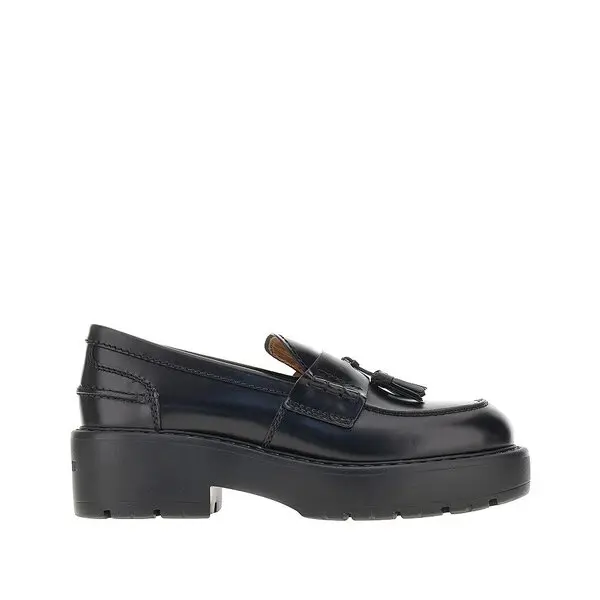 Miu Miu Spazzolato Leather Loafers With Tassels