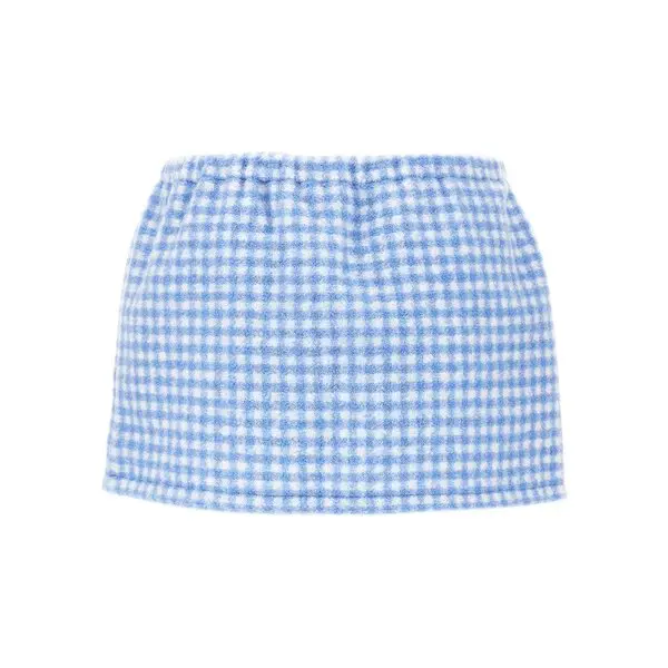 Miu Miu Check Fleece Mini Skirt