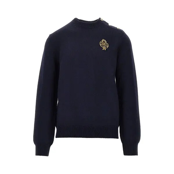 Dolce & Gabbana Wool Sweater With Embroidered Patch