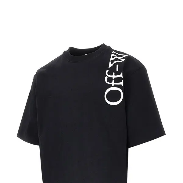 Off-White Vertical Bookih Kate' Cotton T-hirt - Black
